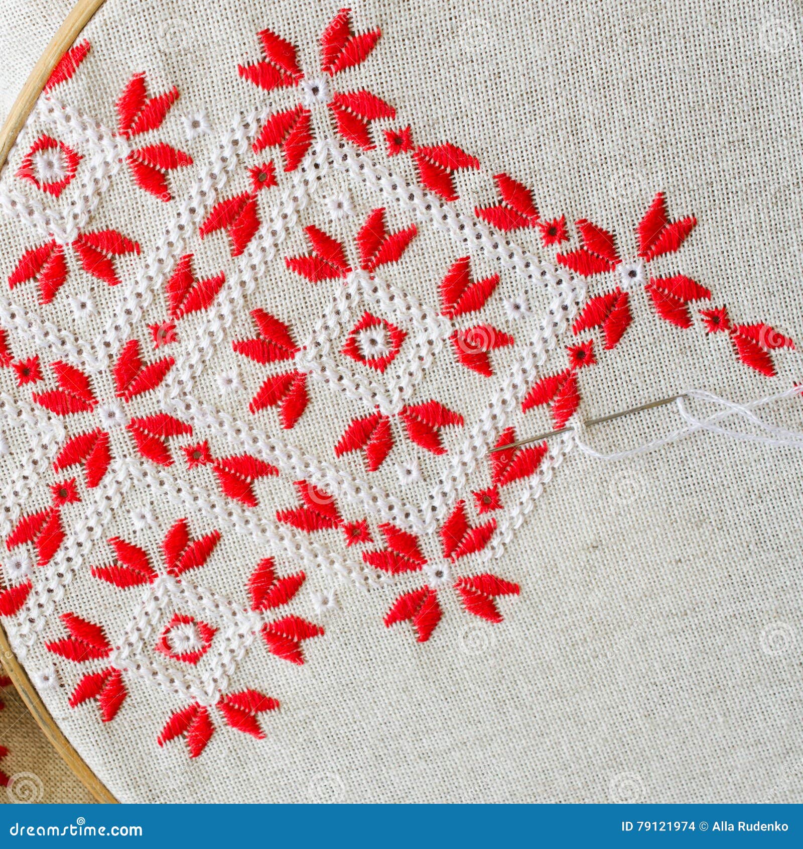 Texture of the Vintage Flax with Embroidery. Design of Ethnic Pattern ...