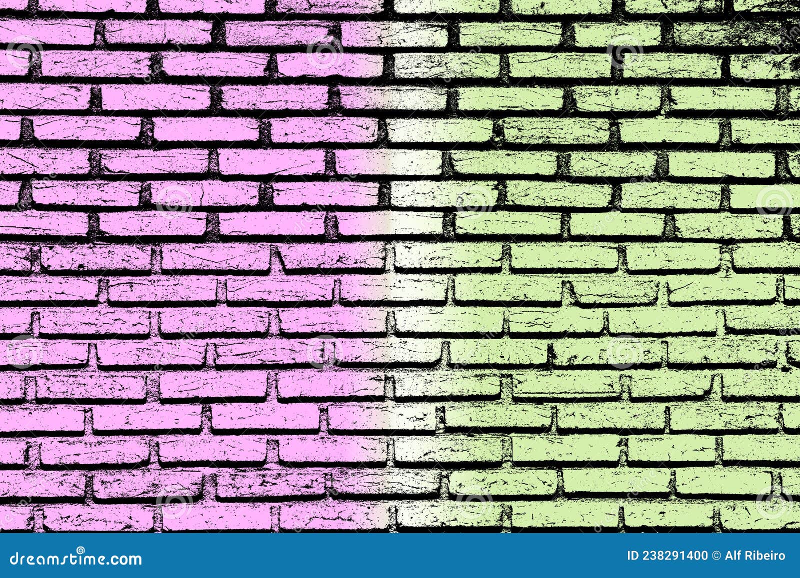 Texture of Wall Bricks in Pink Gradient To Lima Green Pattern for ...