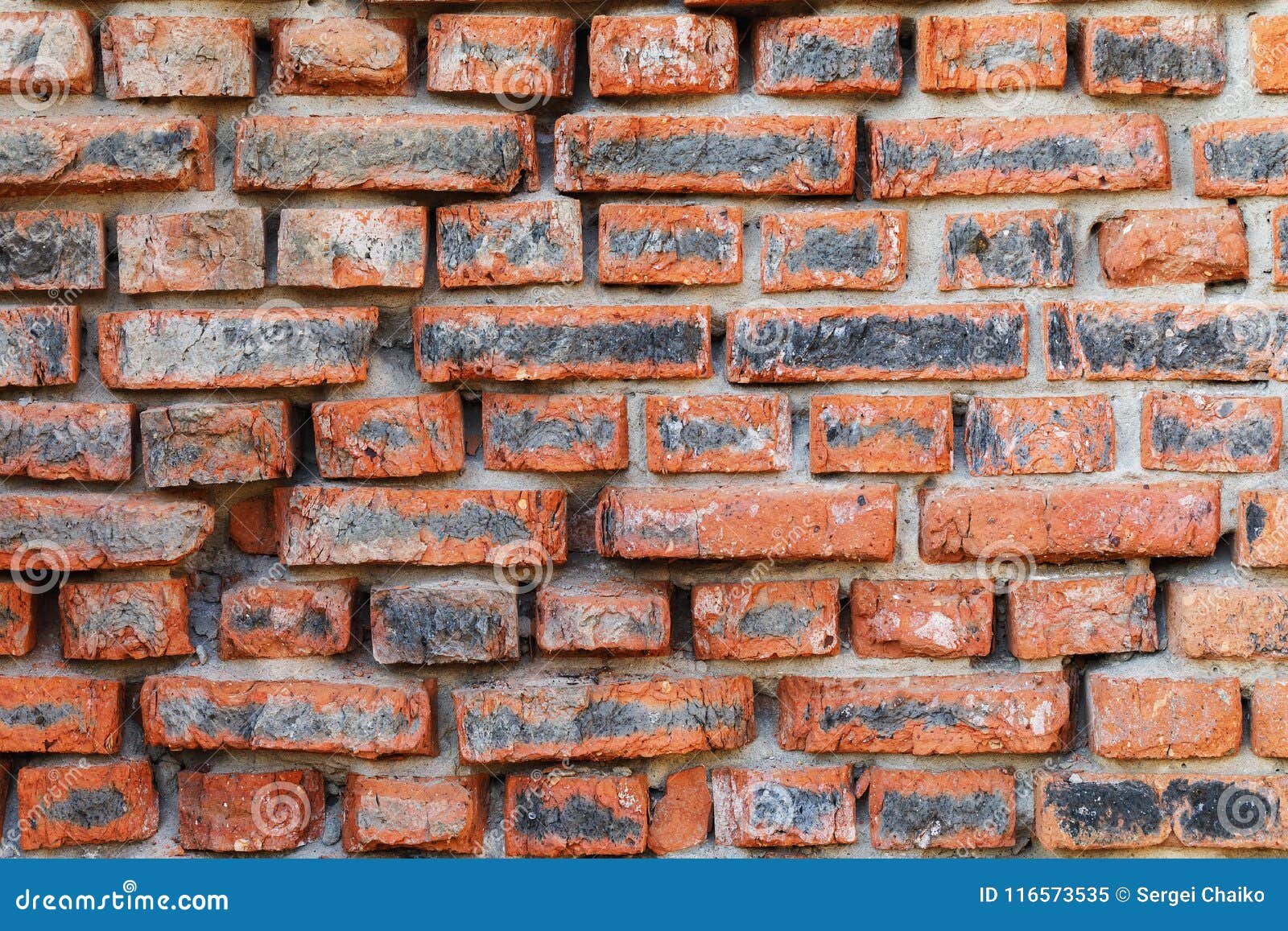 Texture of a Wall of Burnt Red Brick Close-up Stock Image - Image of ...