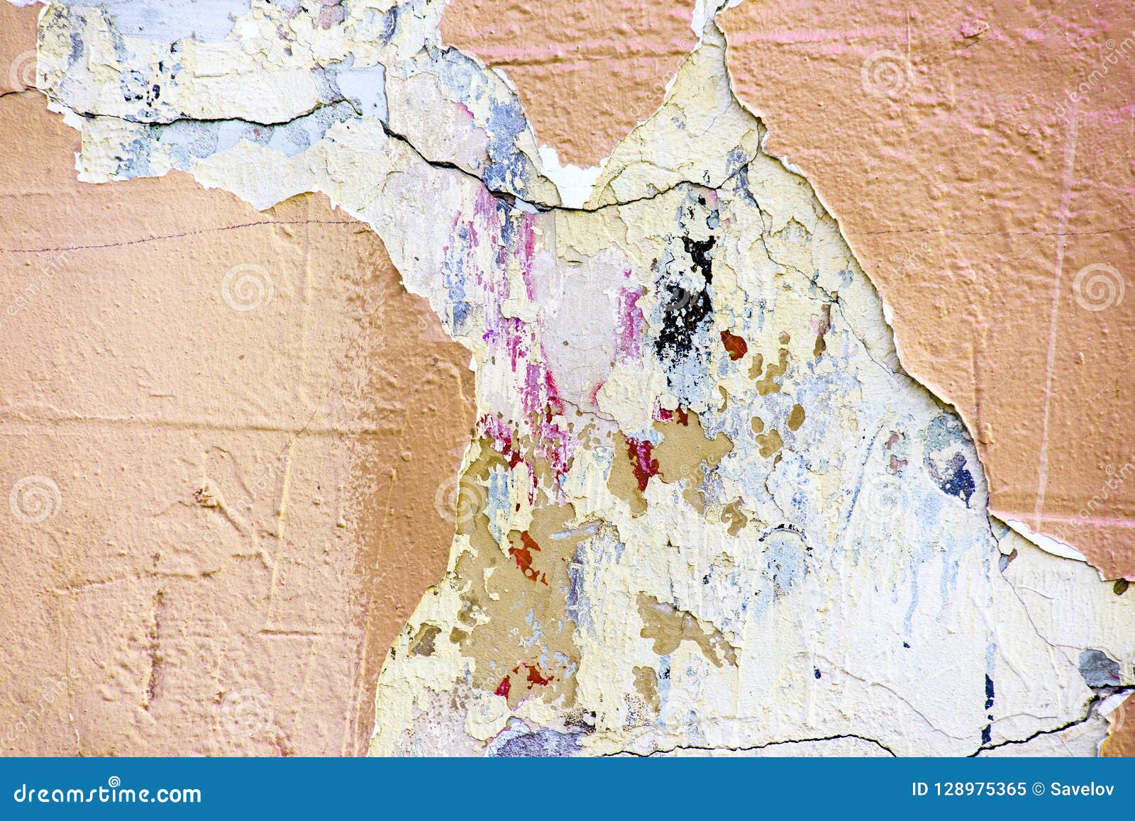 The Texture of the Wall with Collapsed Plaster and Cracks Stock Image ...