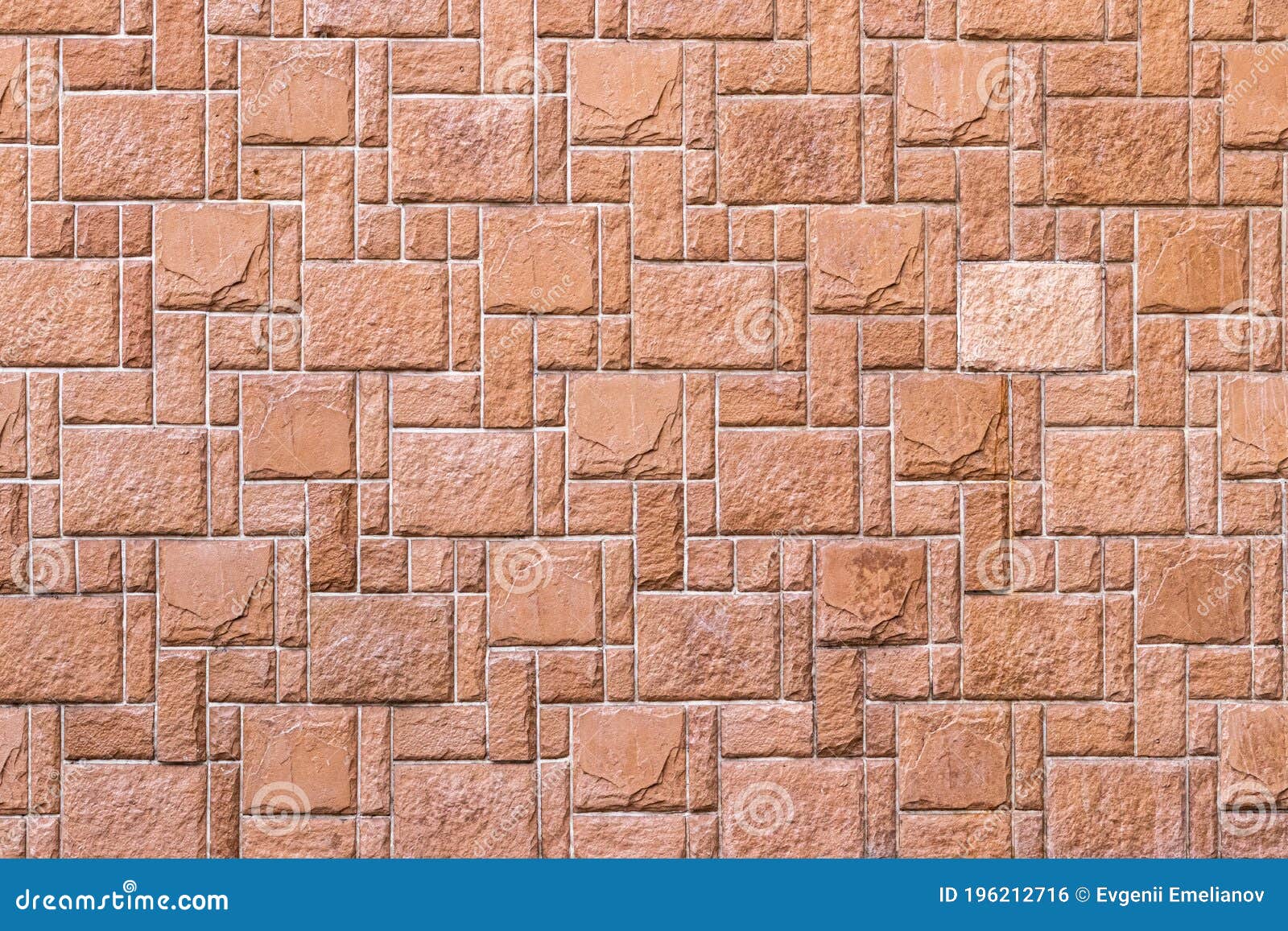 Texture of a Wall Covered with Decorative Brick-like Tiles. Abstract ...