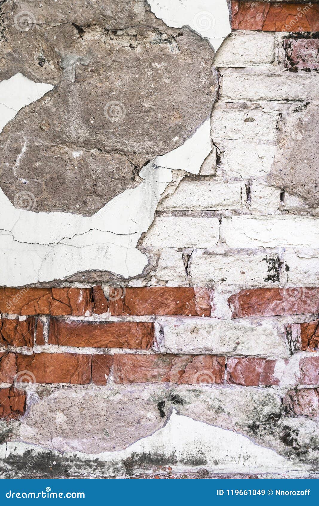 Texture of a Wall with Destroyed Bricks, Crumbling Plaster and Damaged ...