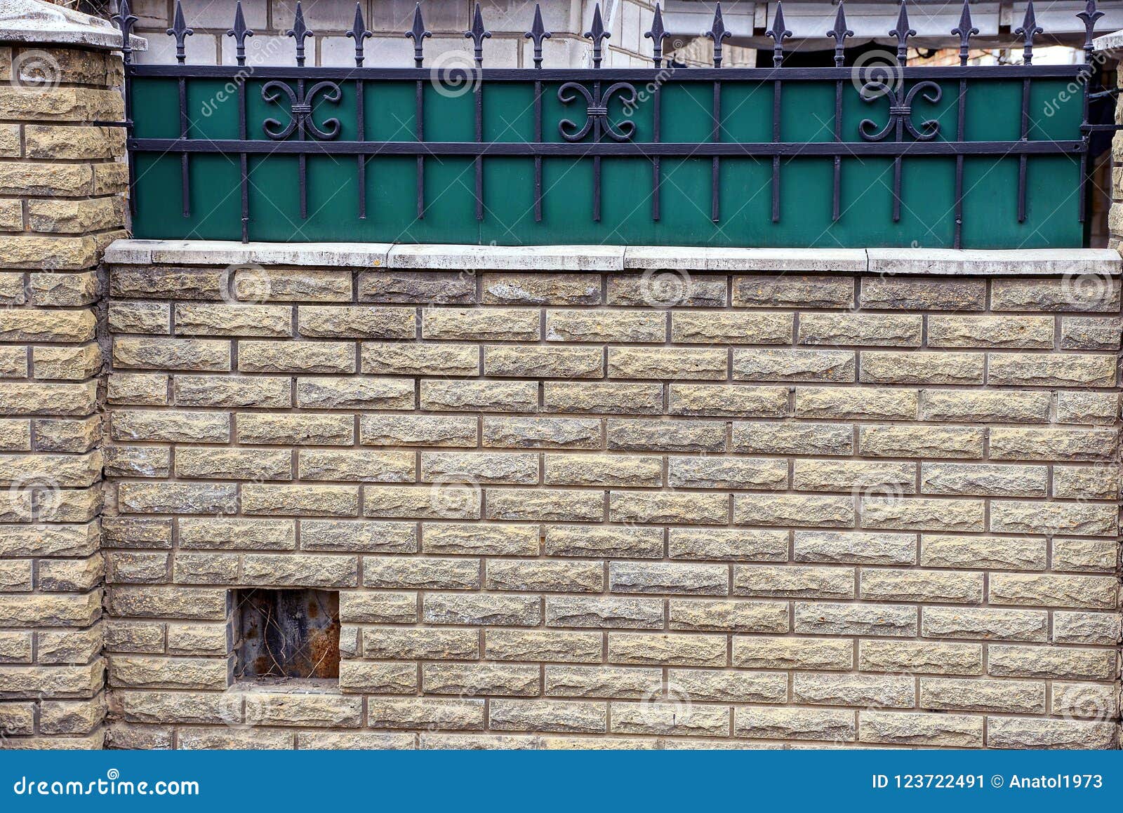 Texture of the Wall and Gray Bricks and Steel Rods Stock Image - Image ...