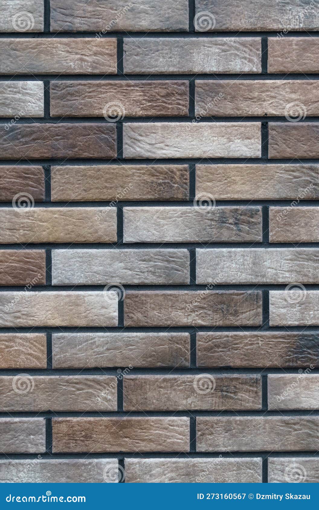 Texture of a Wall Made of New Grey-brown Bricks. Stock Image - Image of ...