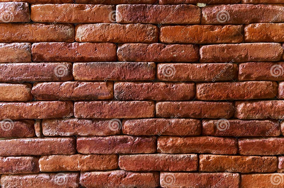 The Texture of a Wall Made of Red Bricks. Stock Image - Image of brick ...