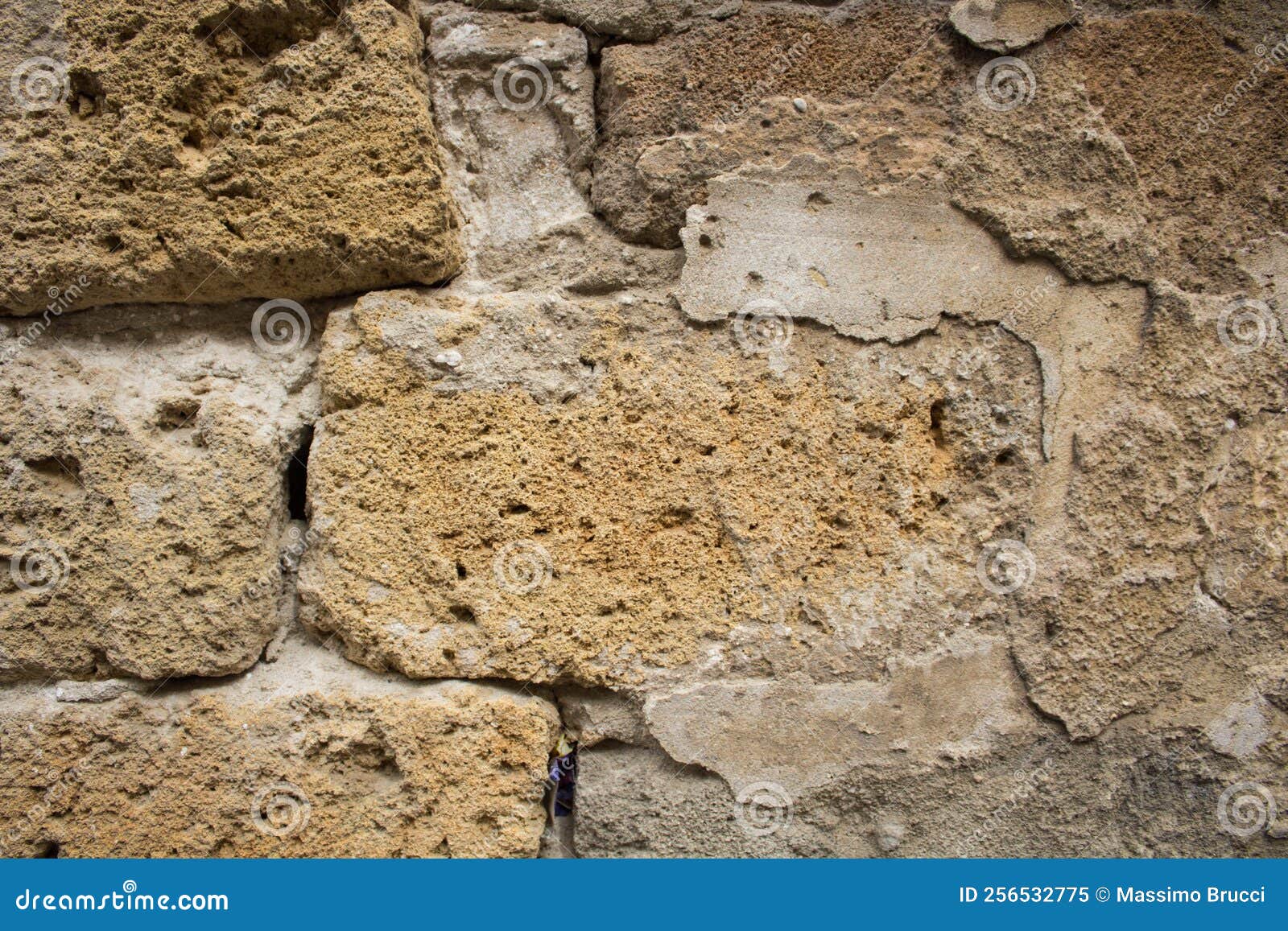 Texture of a Wall of Old Tuff Bricks Stock Image - Image of backdrop ...