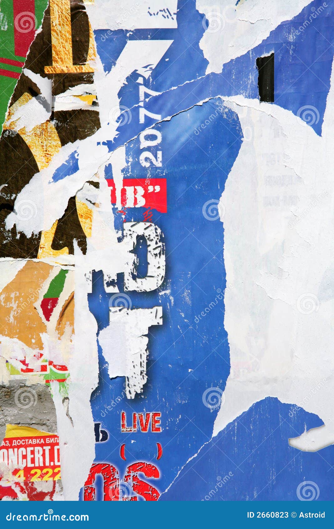 Texture, Wall with Posters stock image. Image of blue - 2660823