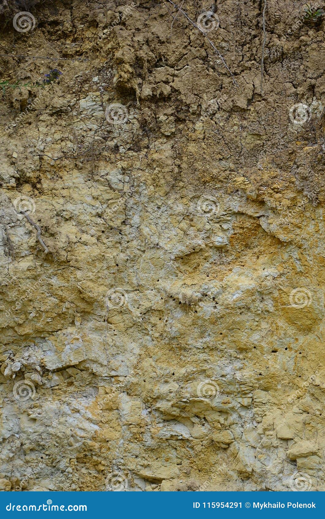 Texture of a Wall of Solid Yellow and Brown Sand in a Sandy Quarr Stock ...