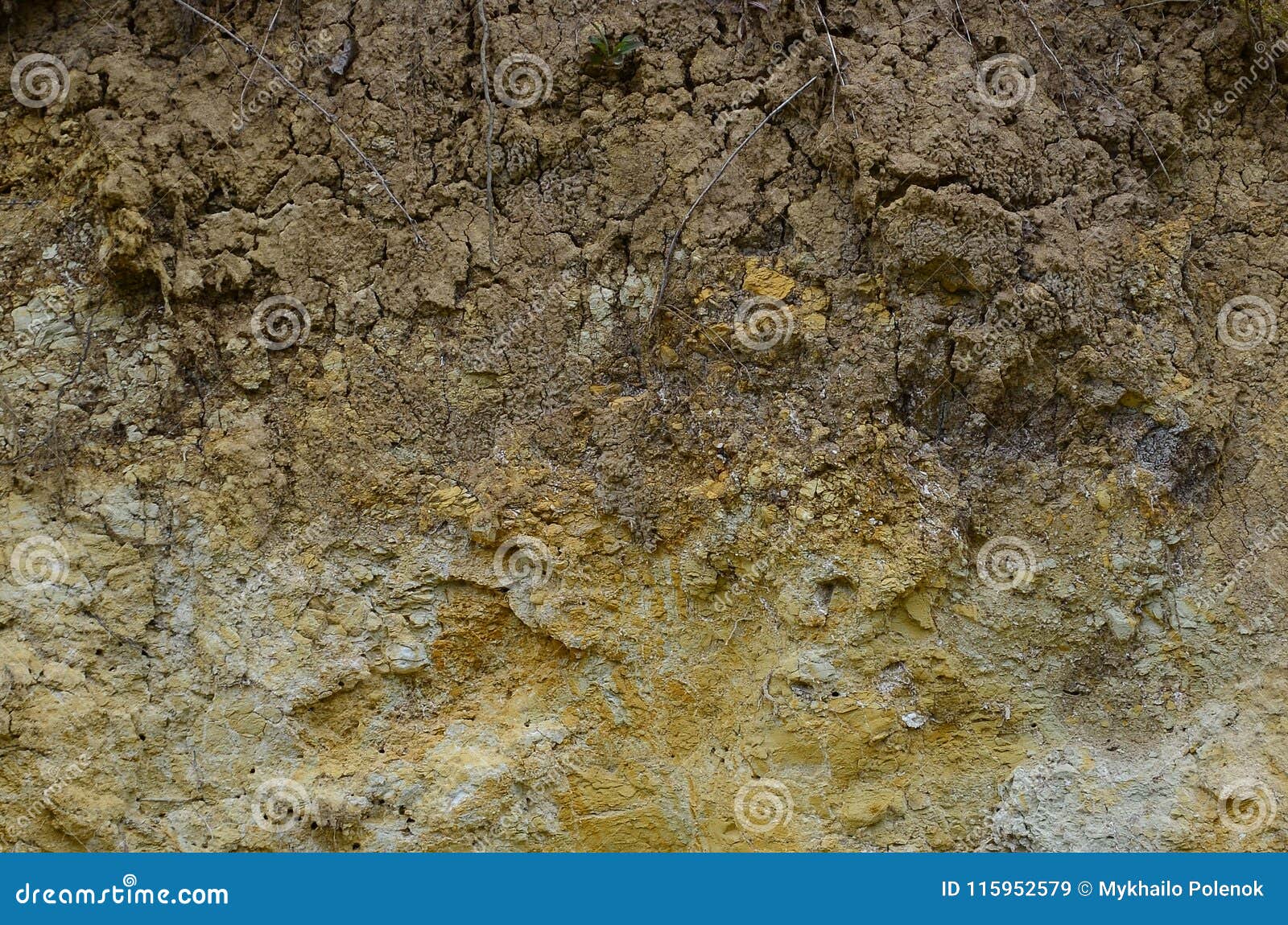 Texture of a Wall of Solid Yellow and Brown Sand in a Sandy Quarr Stock ...