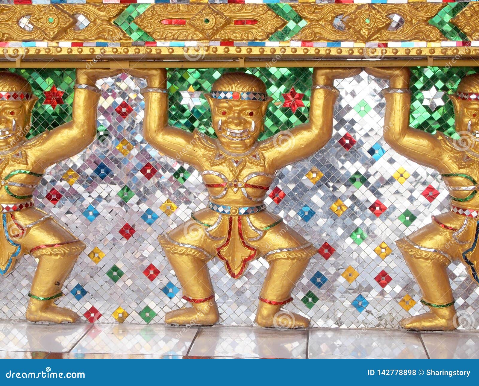 Texture from Wall in Thai Temple Stock Photo - Image of background ...