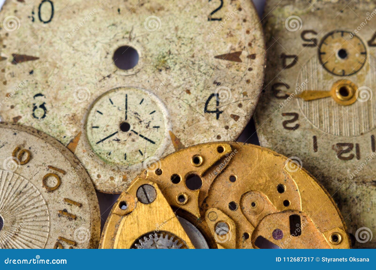 Vintage Clock Face. Old Watch Dials Stock Image - Image of isolated ...