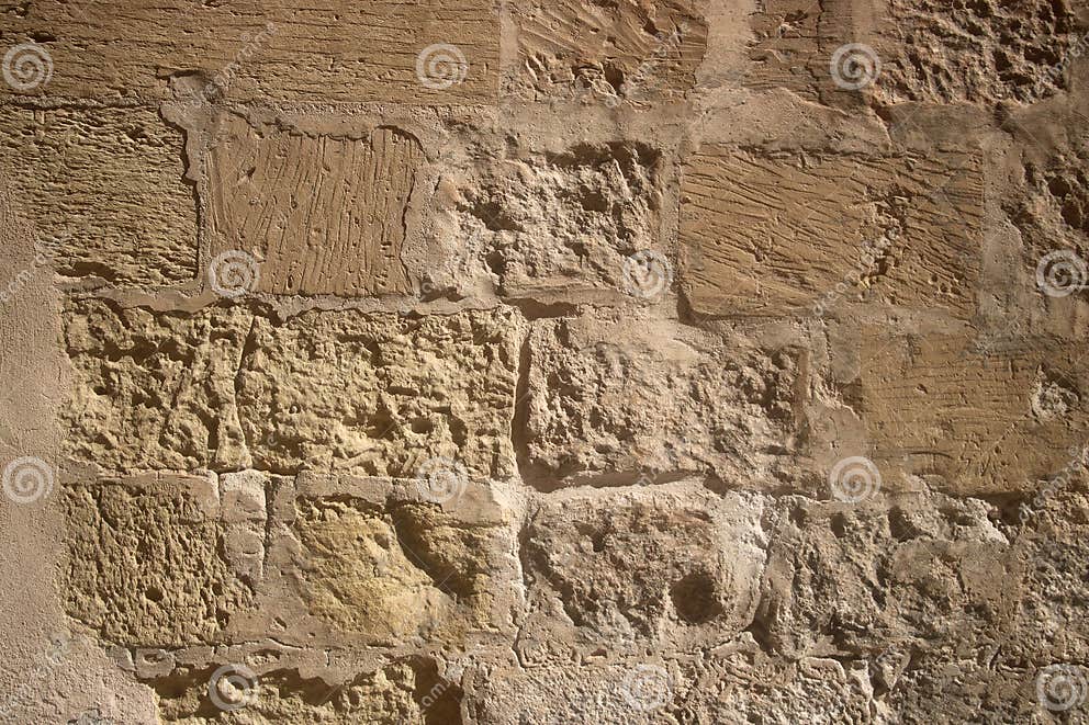 Texture of Weathered Stone Wall, Mdina, Malta Stock Photo - Image of ...