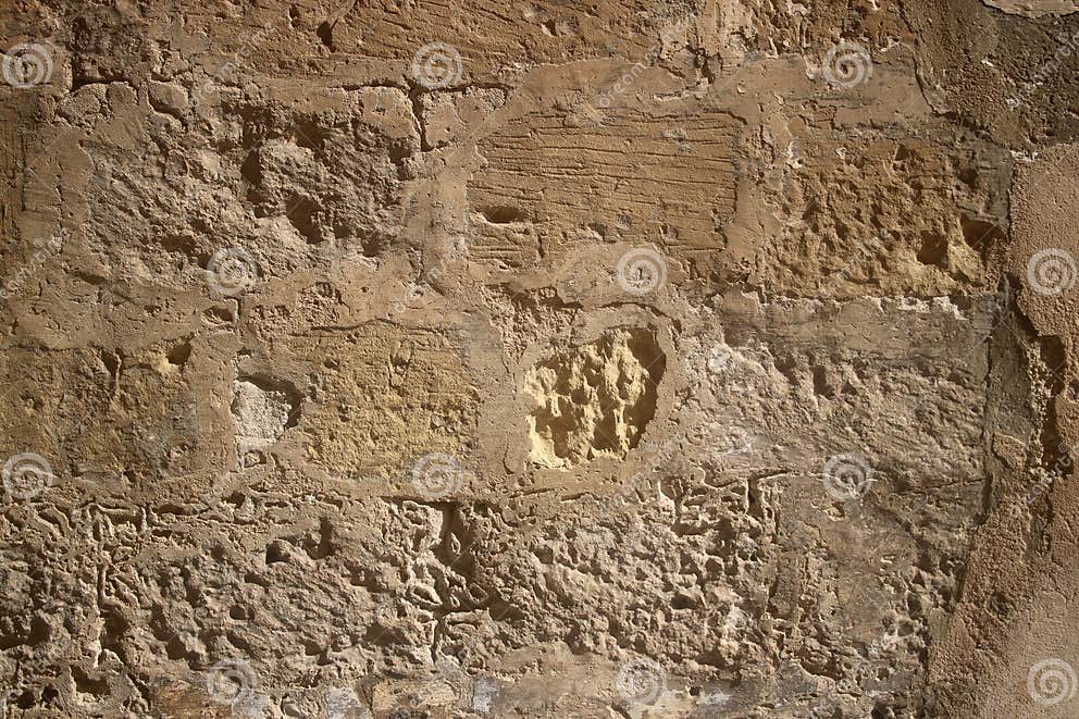Texture of Weathered Stone Wall, Mdina, Malta Stock Image - Image of ...