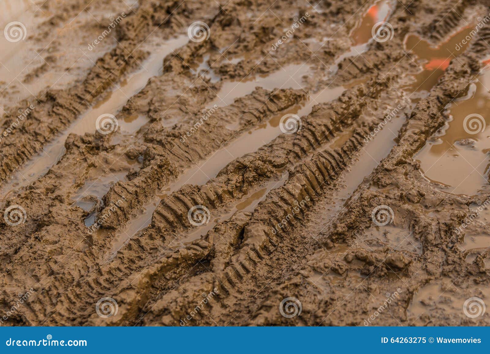 Texture of Wet Brown Mud with Bicycle Tyre Tracks Stock Image - Image ...