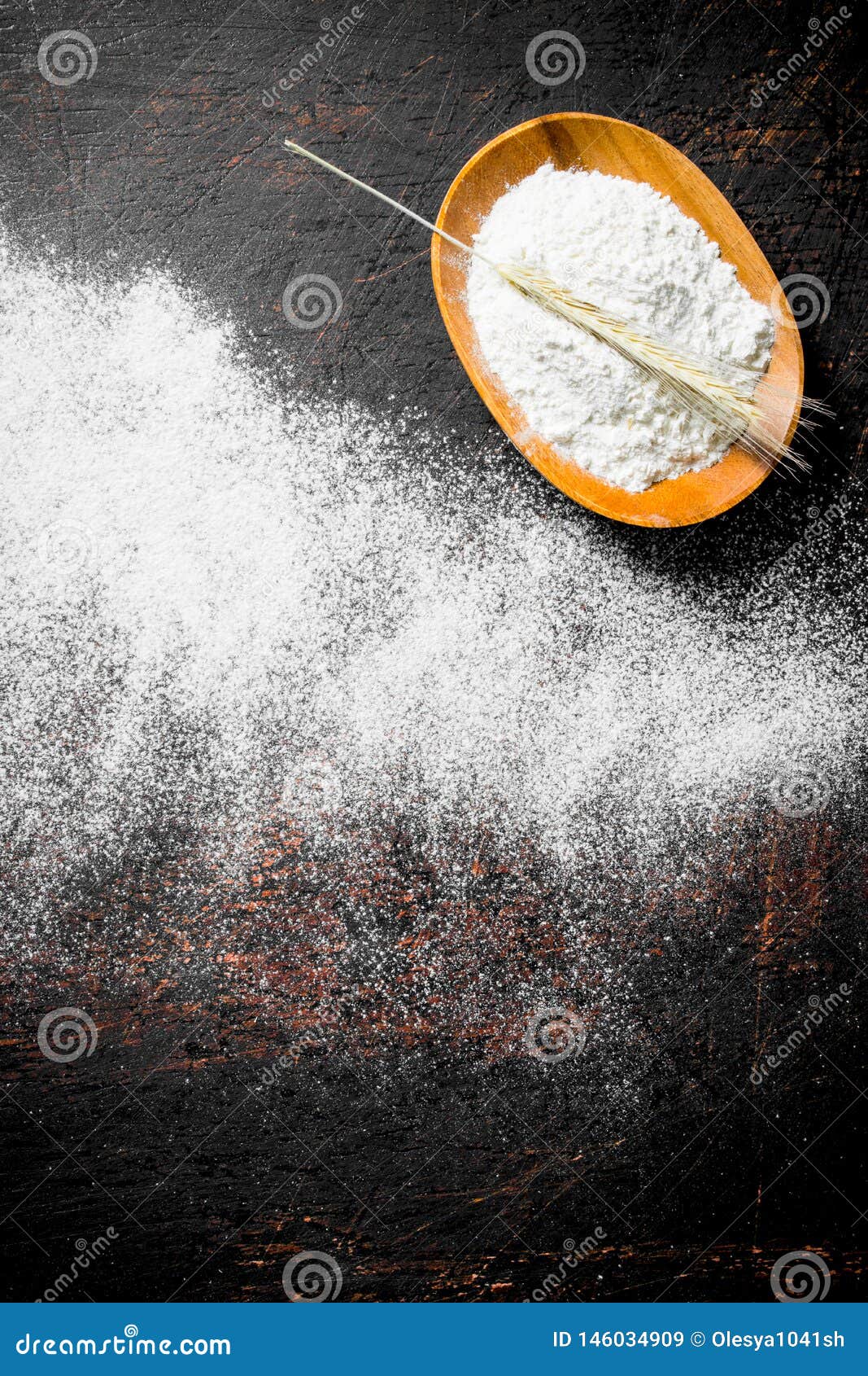 Texture of wheat flour stock image. Image of bakery - 146034909