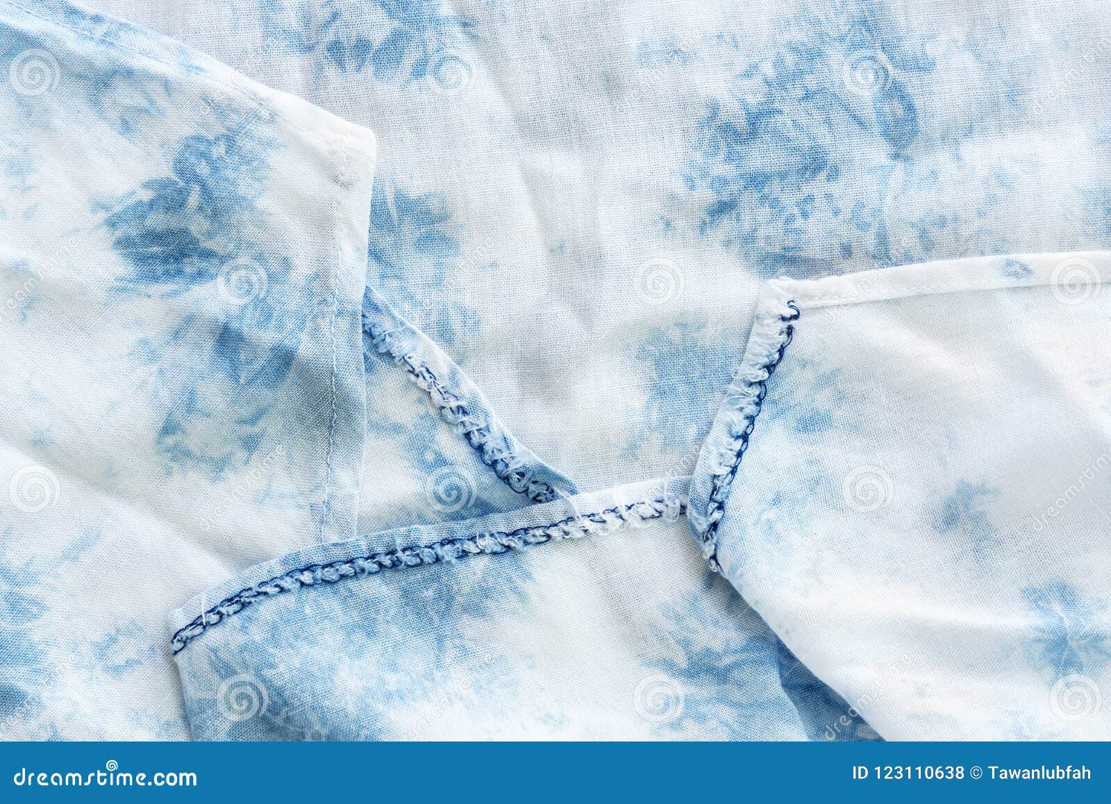 Texture of White and Blue Soft Fabric on Table. Abstract Background ...