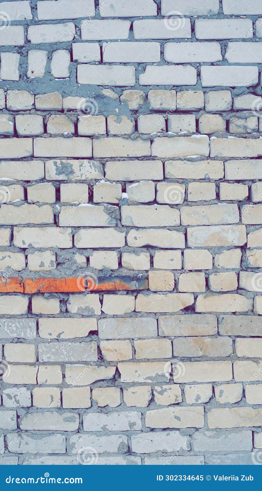 Textured White Brick Wall with Gaps and Curved Brickwork. Casual ...