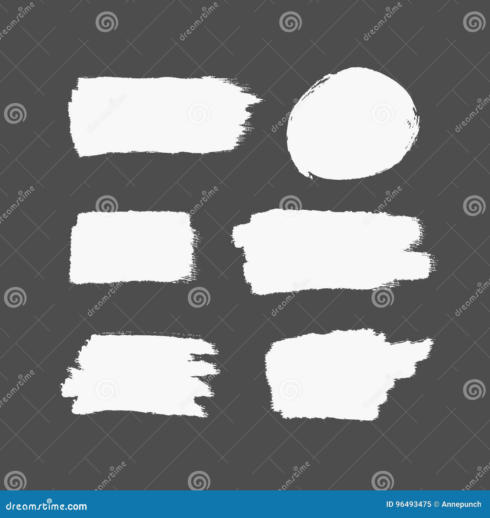 Texture of White Brush Strokes. Rectangular and Round Strokes Stock ...