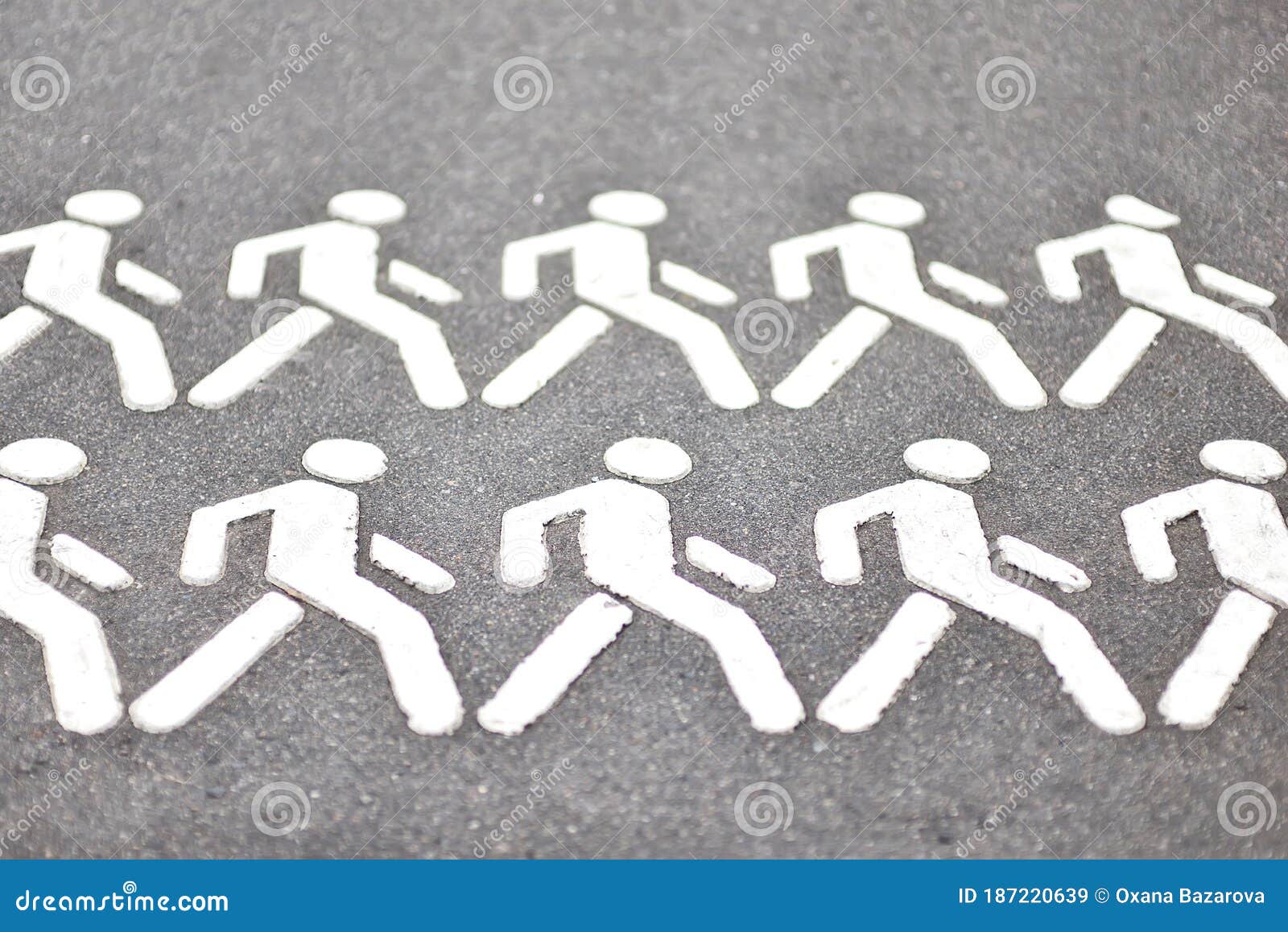 The Texture of the White Figures of People Walking on the Pavement ...