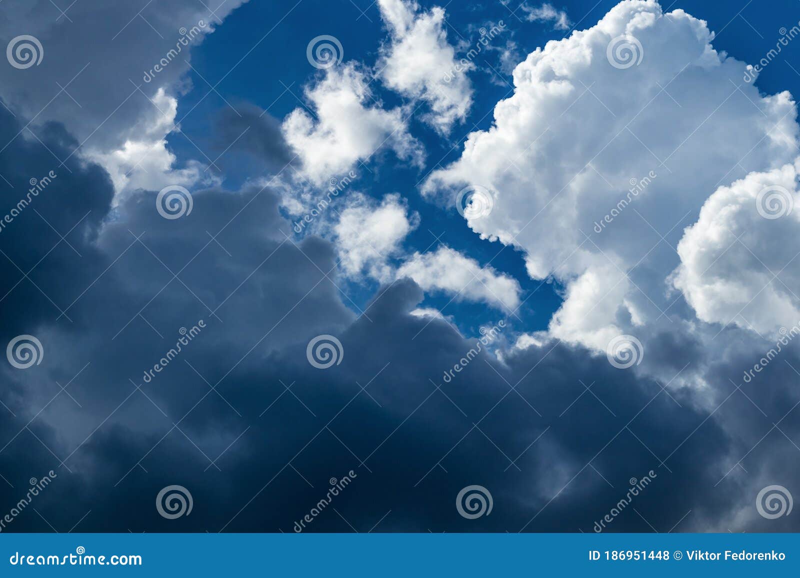 Texture of White and Gray Thunderclouds on a Blue Sky in Sunlight ...