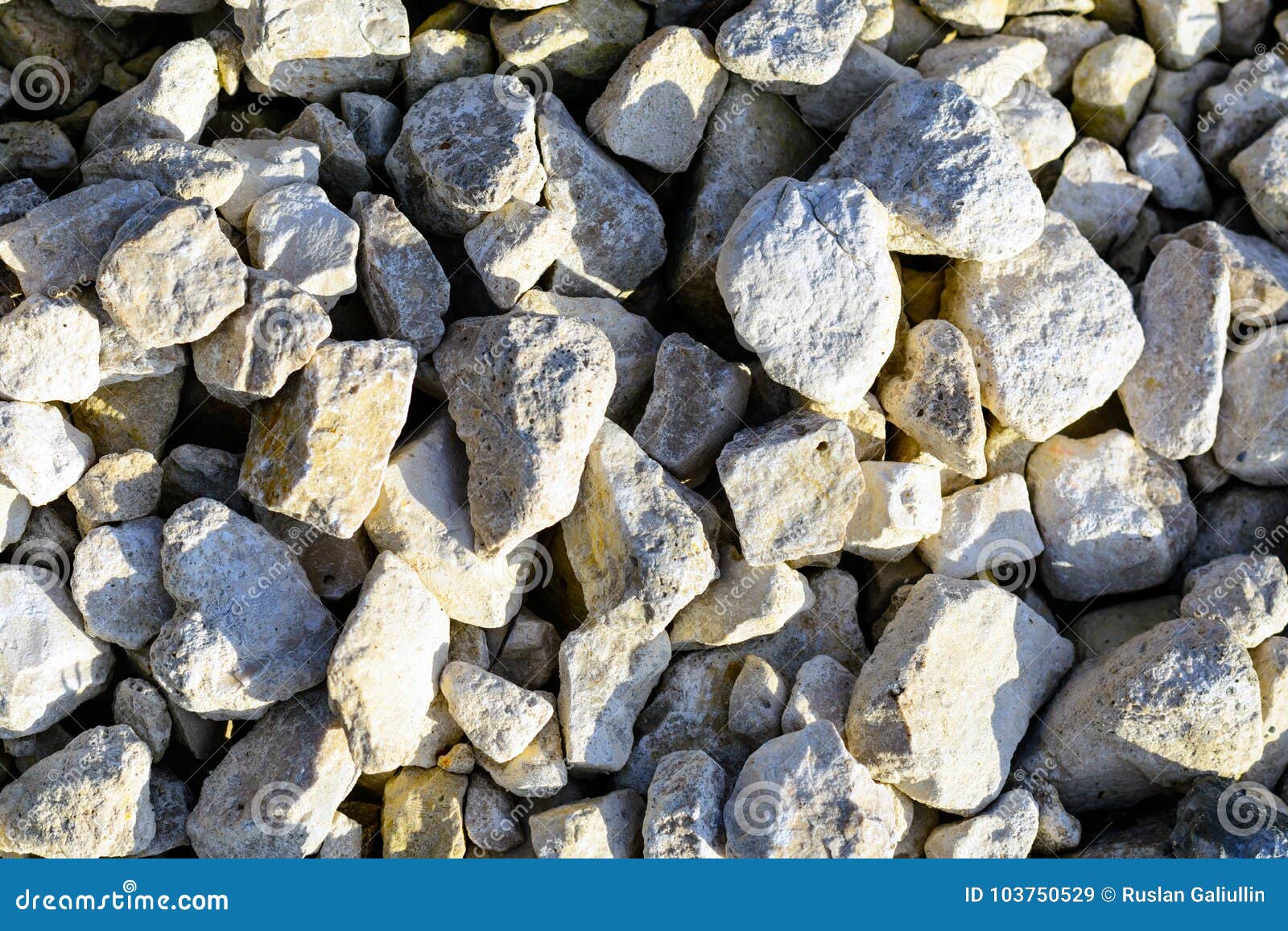 Texture of White Limestone Pebbles. Rocky Background. Stock Image ...