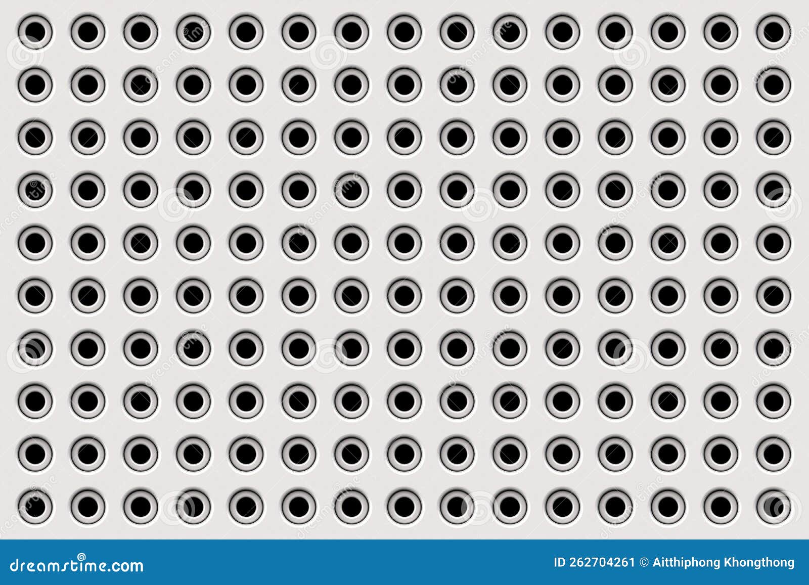 Texture of White Metal Grate Wall, White Plastic Surface with Round ...