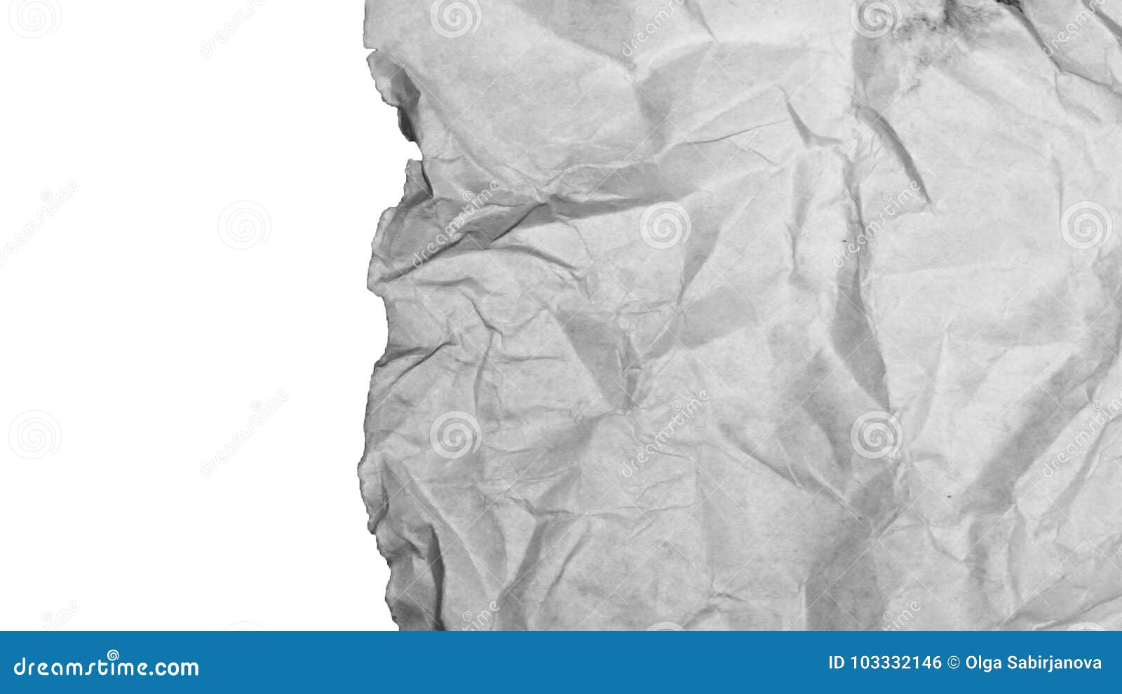 The Texture of White Paper with Dents and Kinks. Isolated. Stock Photo ...