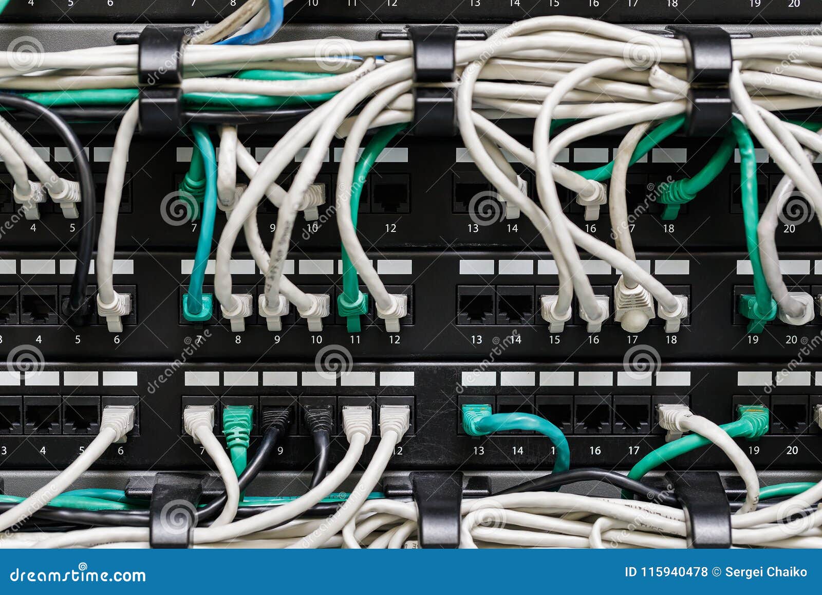 Texture of the Wires in the Network Switch of the Server Room Stock ...