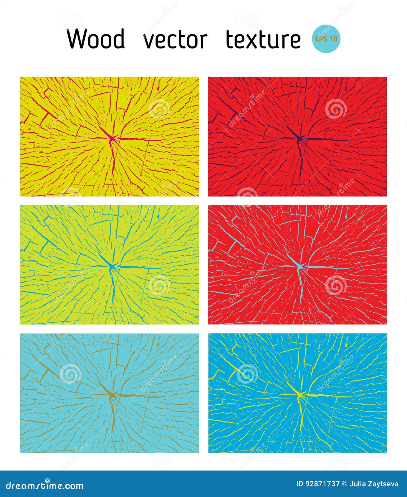 Texture of the Wood Cross-cut, Wood Texture Set Stock Illustration ...