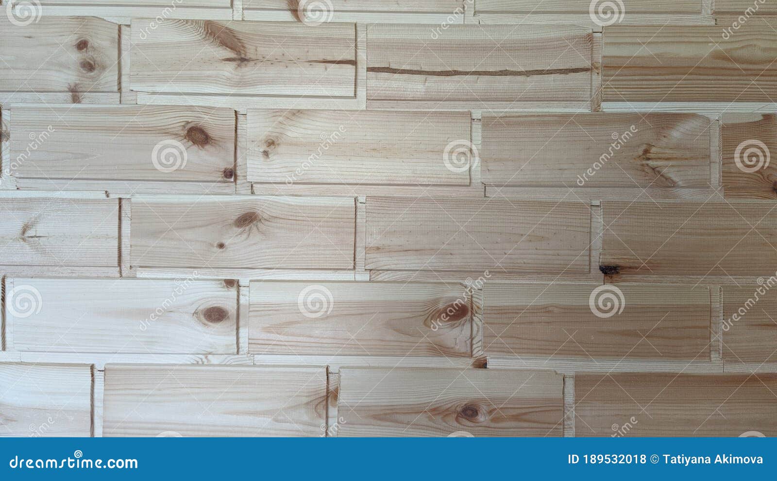 The Texture of a Wooden Pine Wall with a Pattern in the Form of Bricks ...