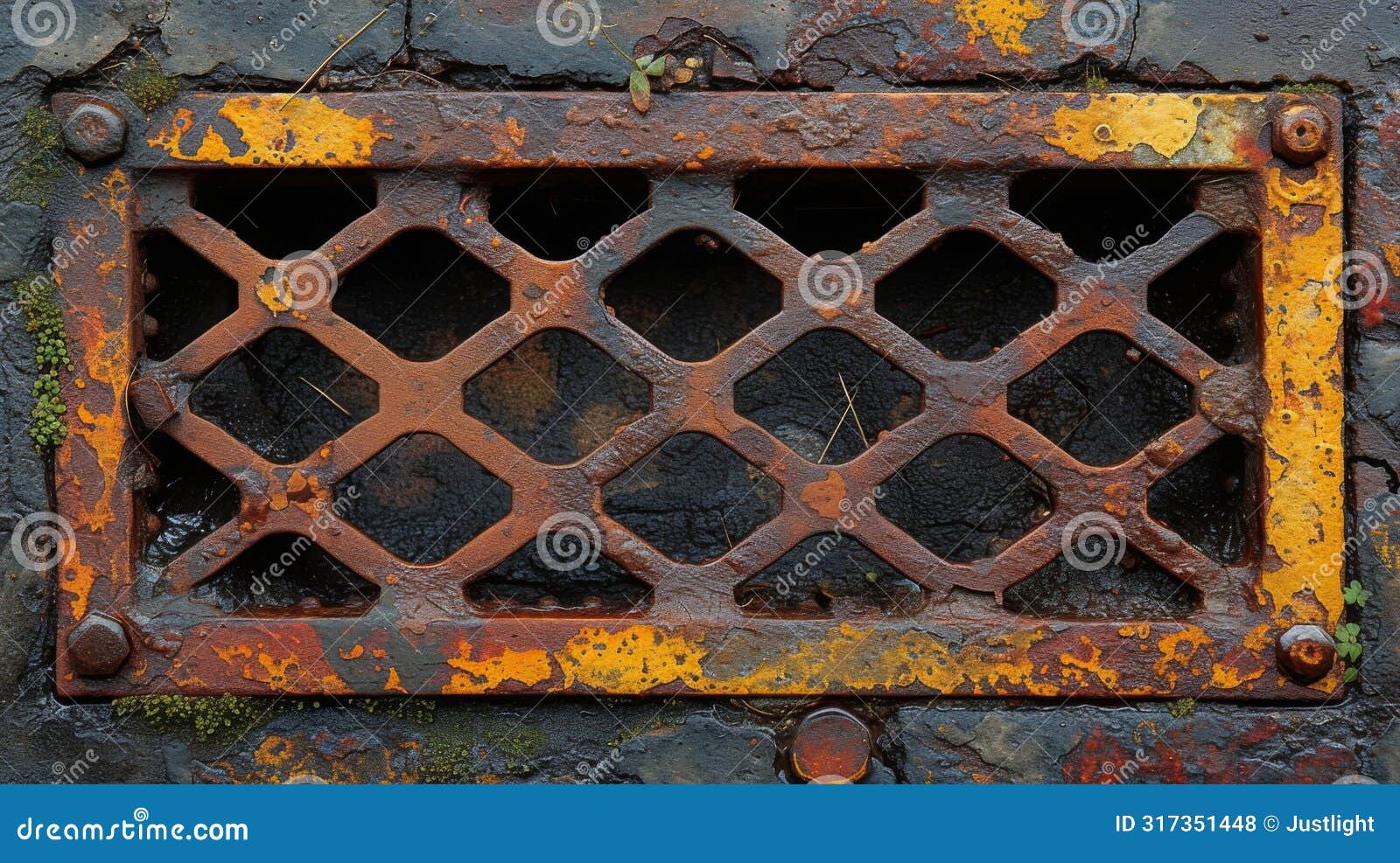 Texture of Worn Down Metal Grate Covering a Sewer Drain Stock Photo ...