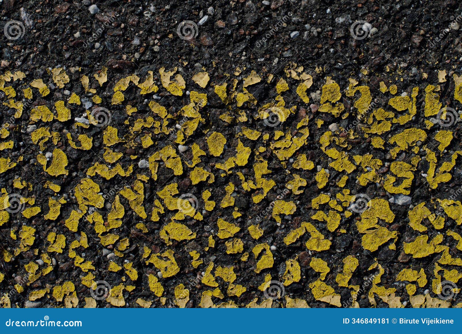 Texture of a Worn Yellow Line on an Asphalt Surface Stock Image - Image ...