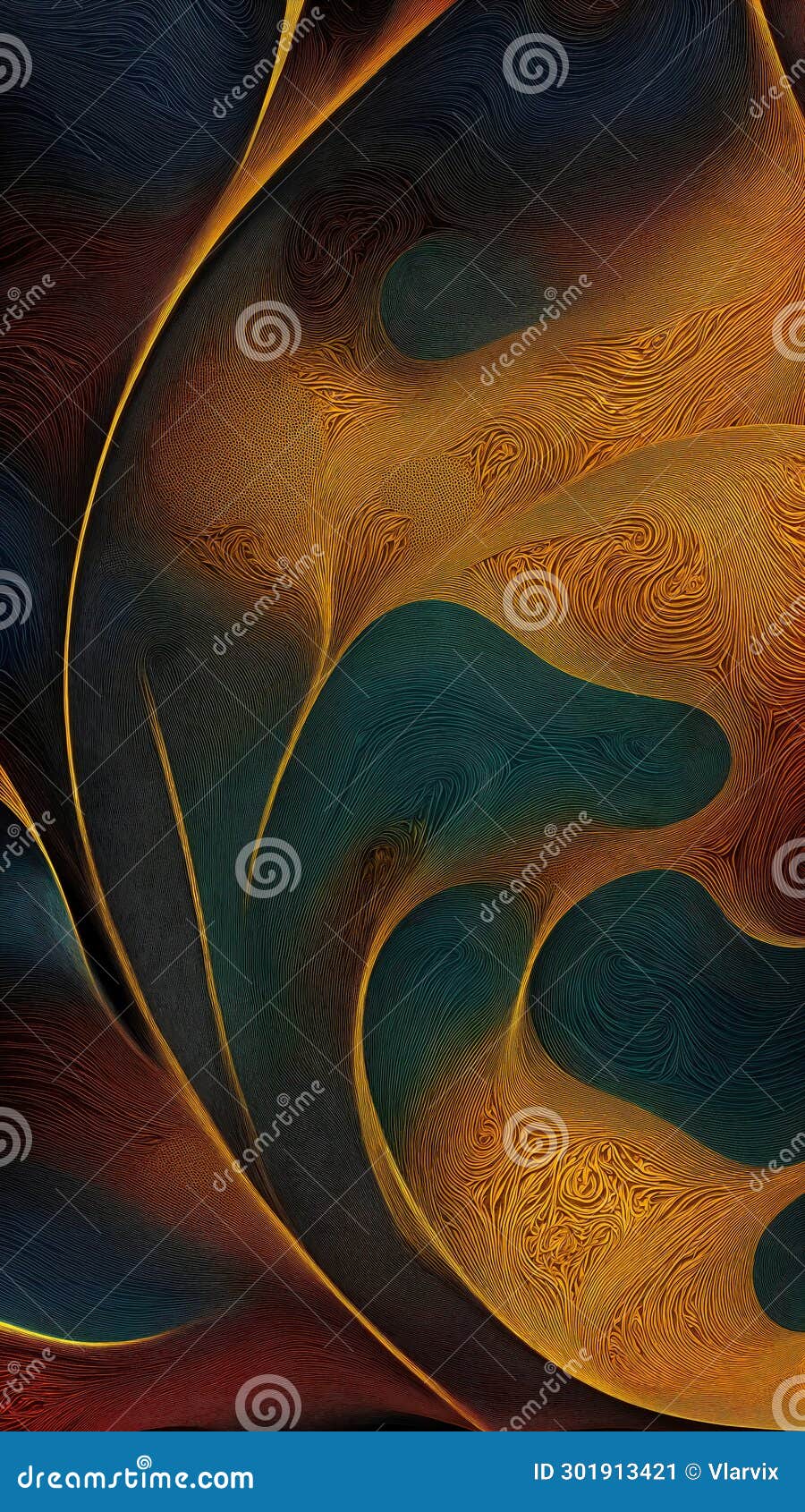 Textured Abstract Background, Red and Gold with Green Wave Colors Stock ...