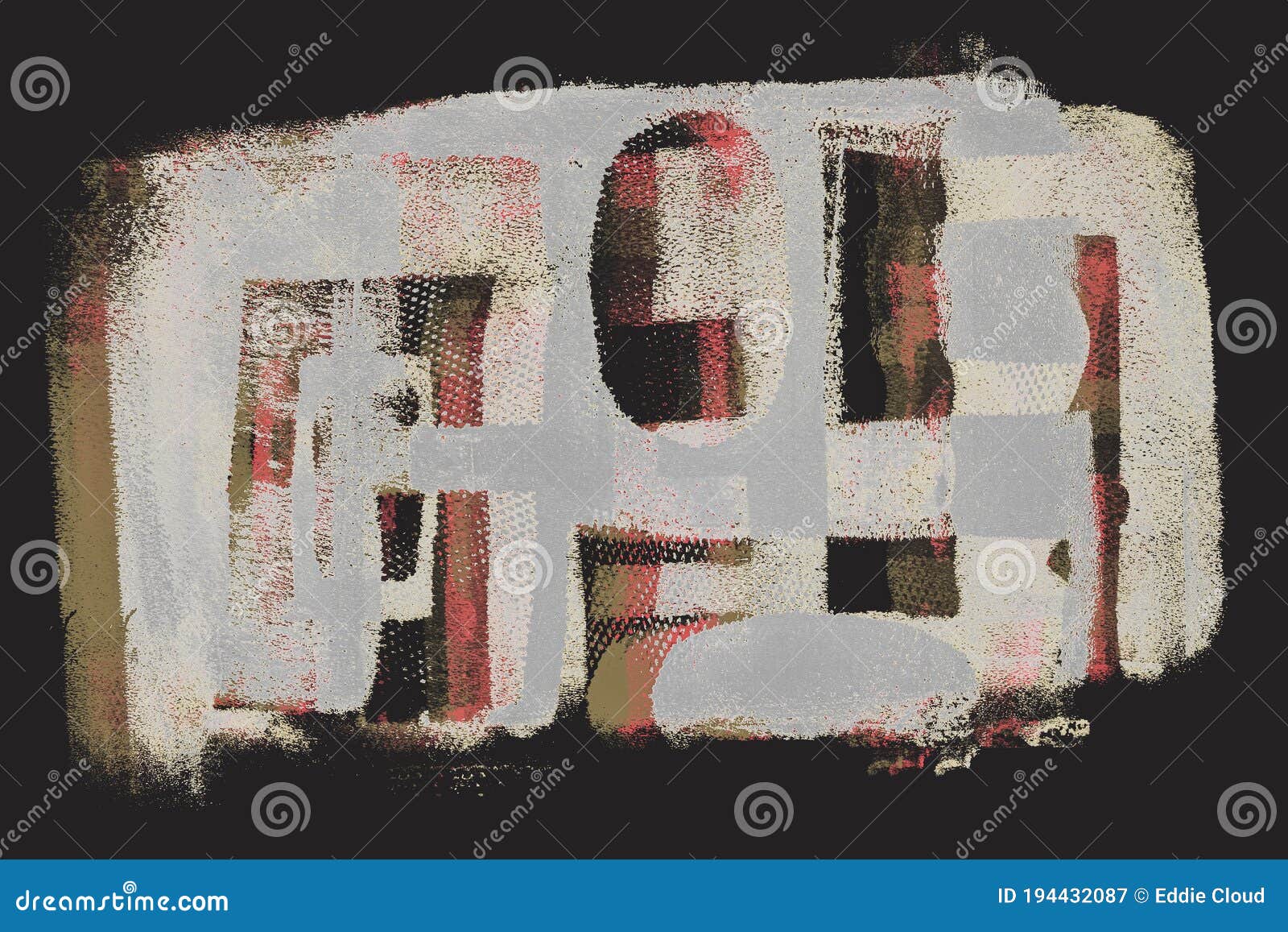 Textured Abstract Patch Isolated on Dark Background Stock Image - Image ...