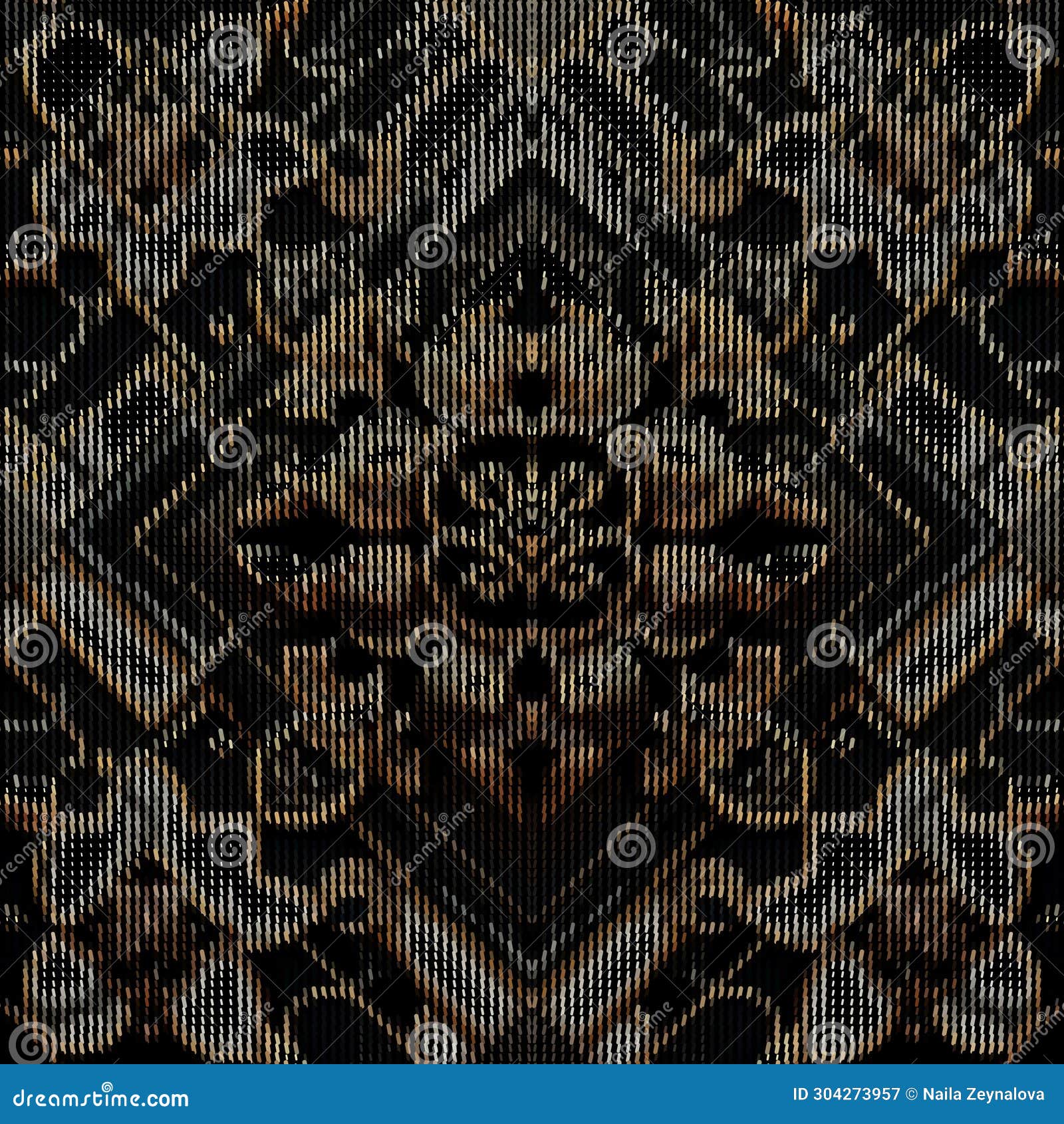 Textured Ancient Style Floral Dashed Lines Seamless Pattern. Ornamental ...