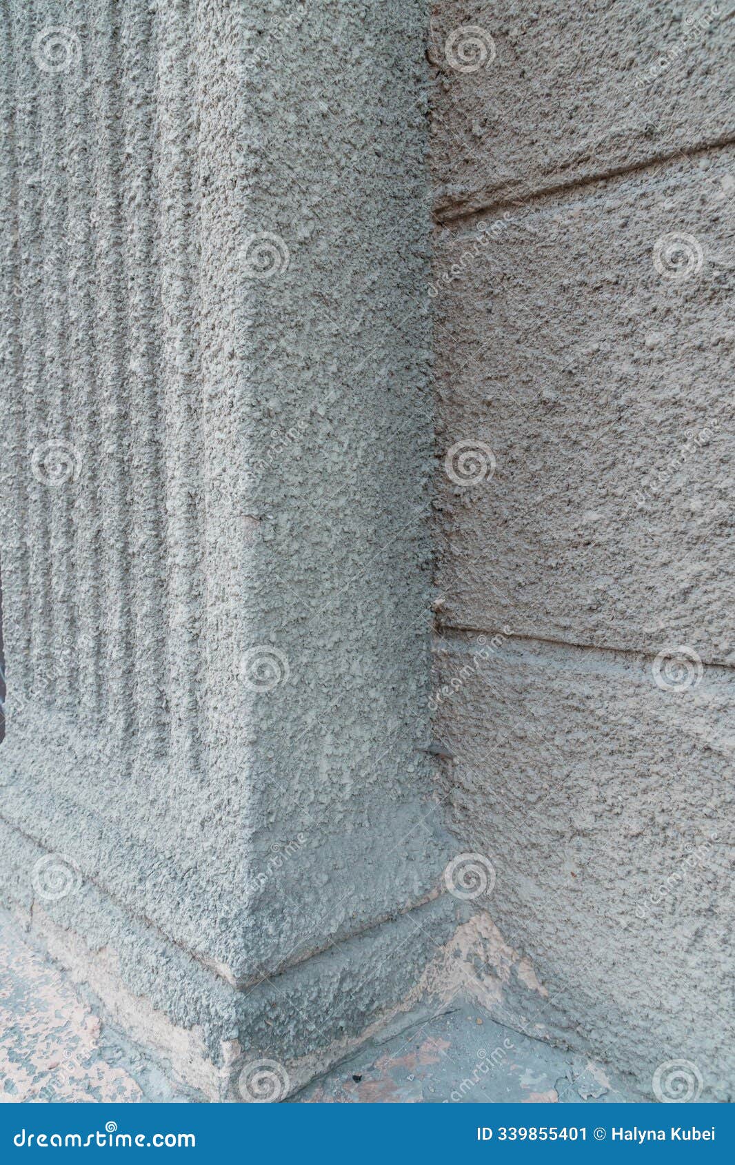 Textured Architectural Corner of a Building with Decorative Columns ...