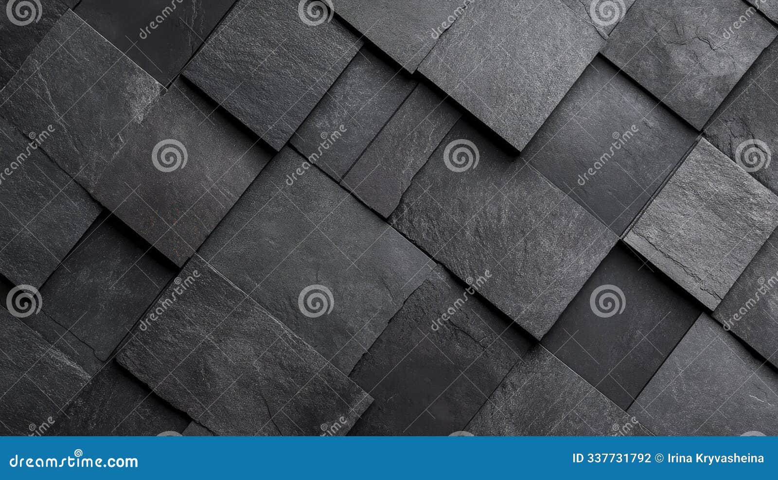 Textured Arrangement of Dark Slate Tiles with Varied Sizes and Angles ...