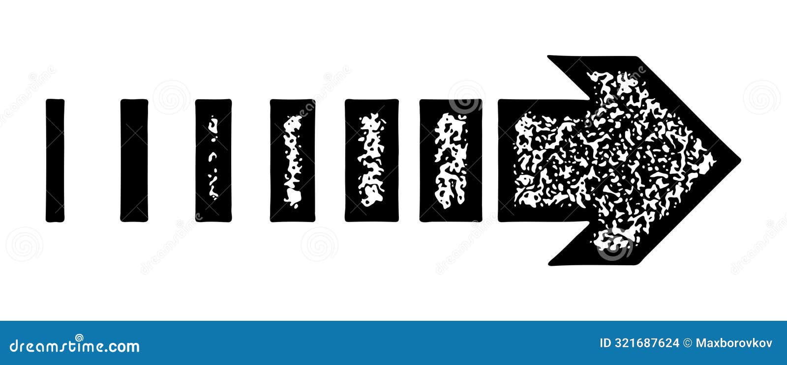 Textured Arrow with Rectangular Segments Stock Vector - Illustration of ...