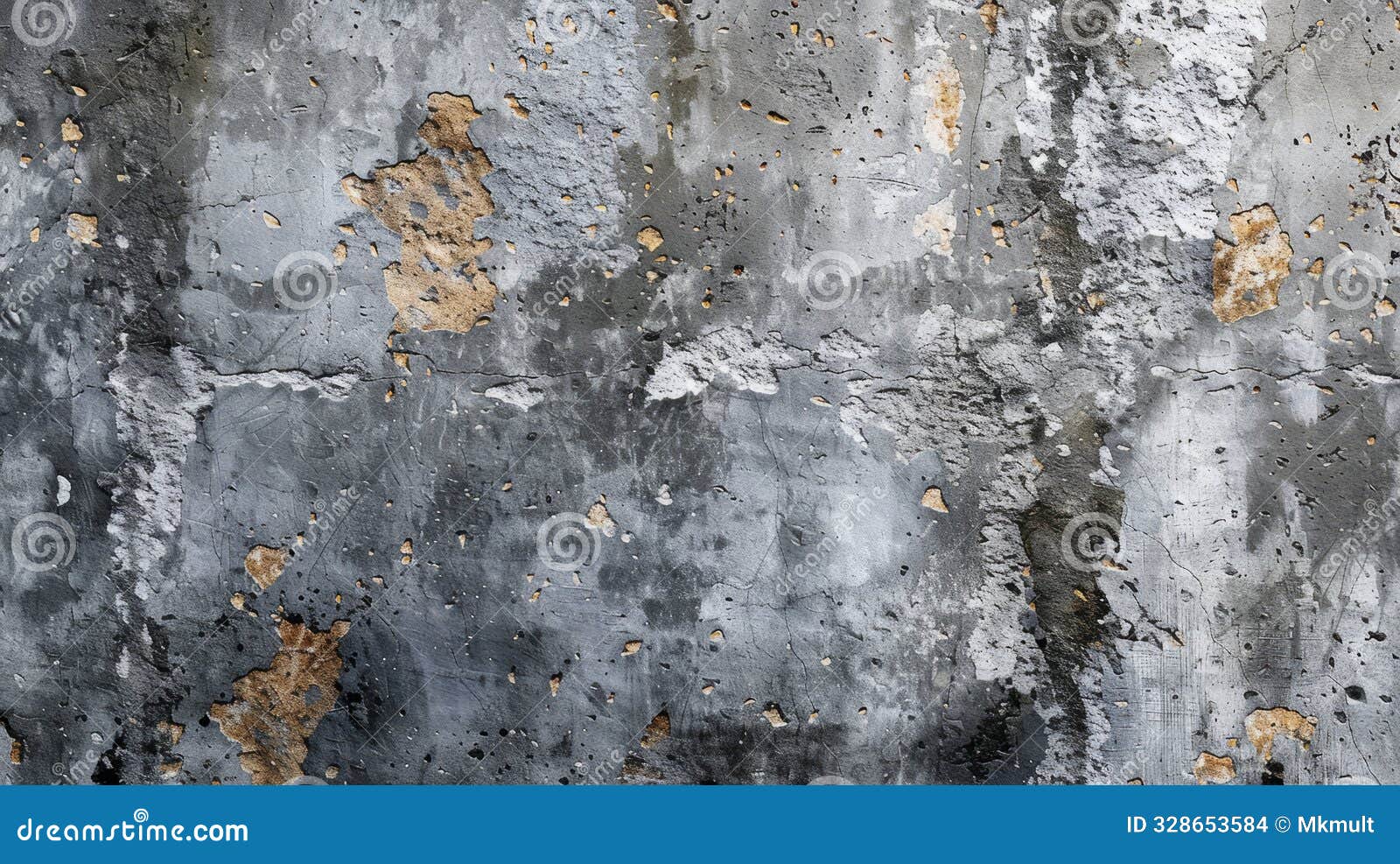 Gritty Grey Concrete Wall Texture with Flaking and Wear Stock Photo ...
