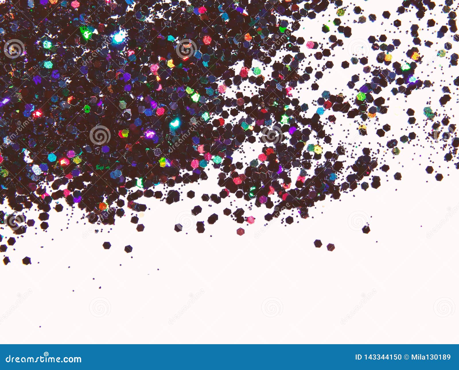 Textured Background with Black Holographic Glitter on White, Decorative ...