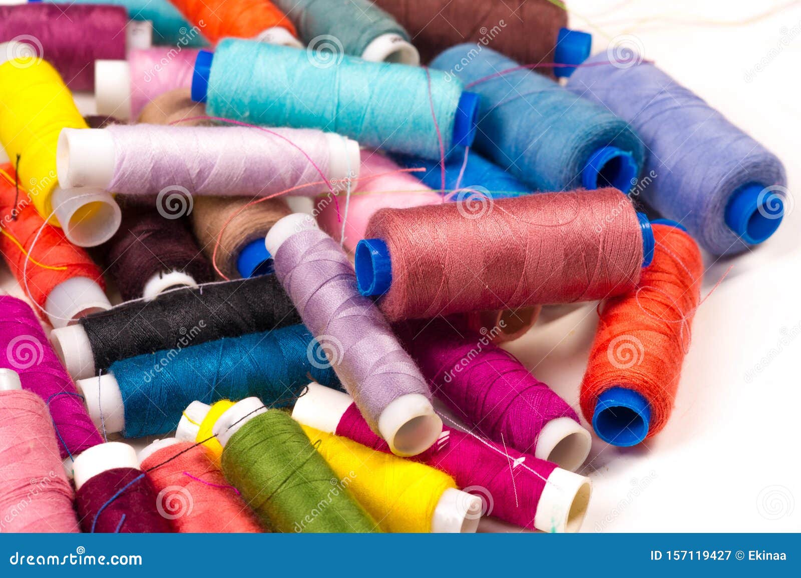 Textured, Background, Drawing, Bobbins with Threads of Different Colors ...