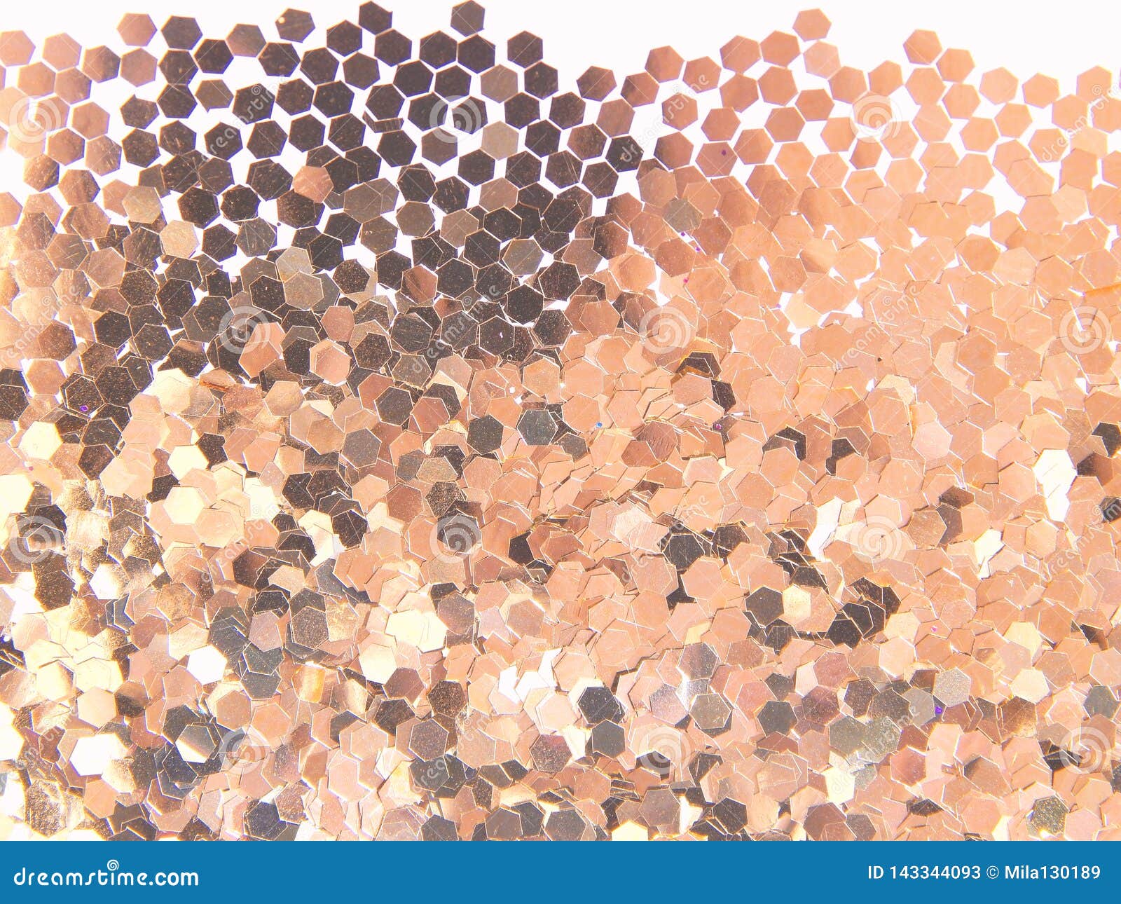 Textured Background with Golden Glitter Sparkle on White, Decorative ...