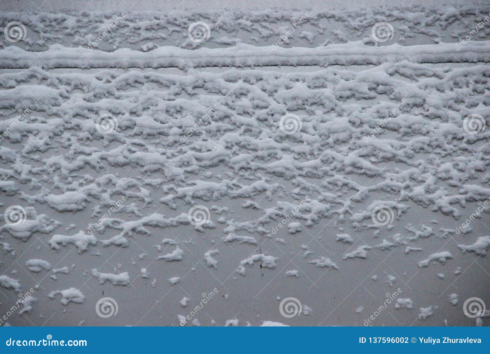 Textured Background. Gray Steel Wall with the Snow. Snow Texture on the ...
