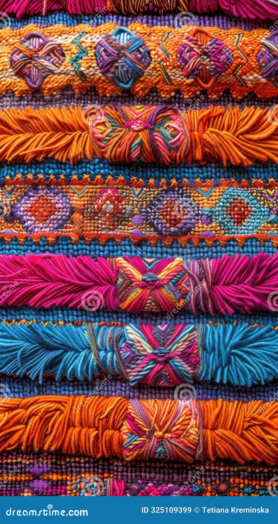 Textured Background with Handmade Textiles Featuring Traditional ...