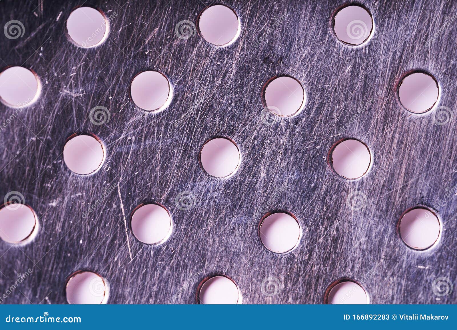 Textured Background with Perforated Shiny Metal. Small Scratches on the ...