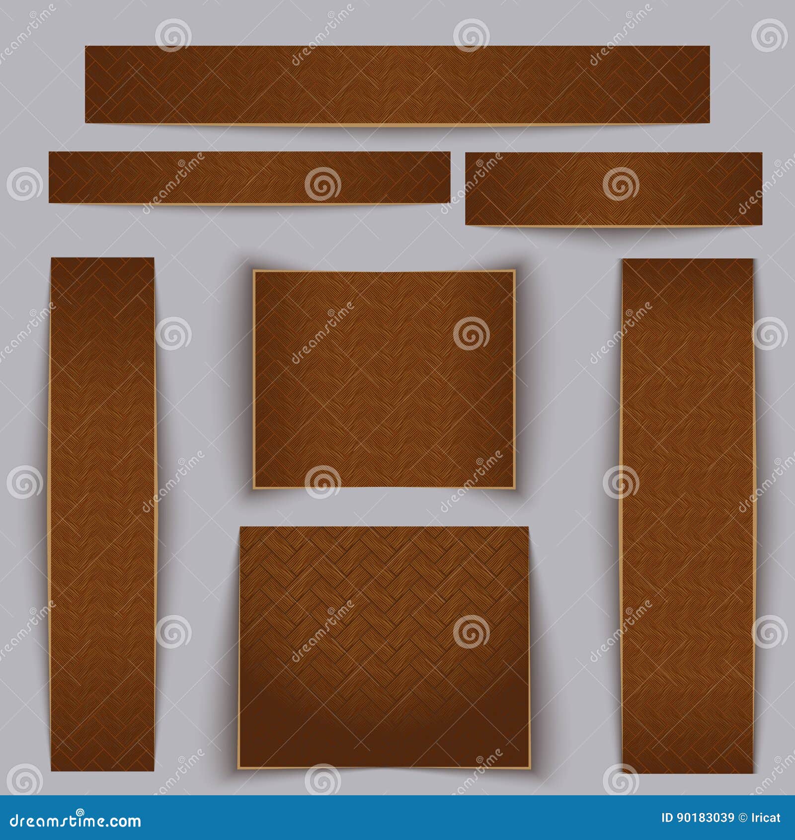 Textured Banners Set. Texture Black Wrinkled Skin Of Different Sizes ...