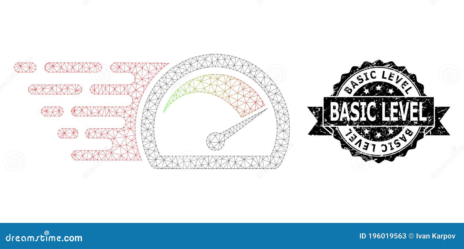 Textured Basic Level Ribbon Watermark and Mesh Network Speed Gauge ...