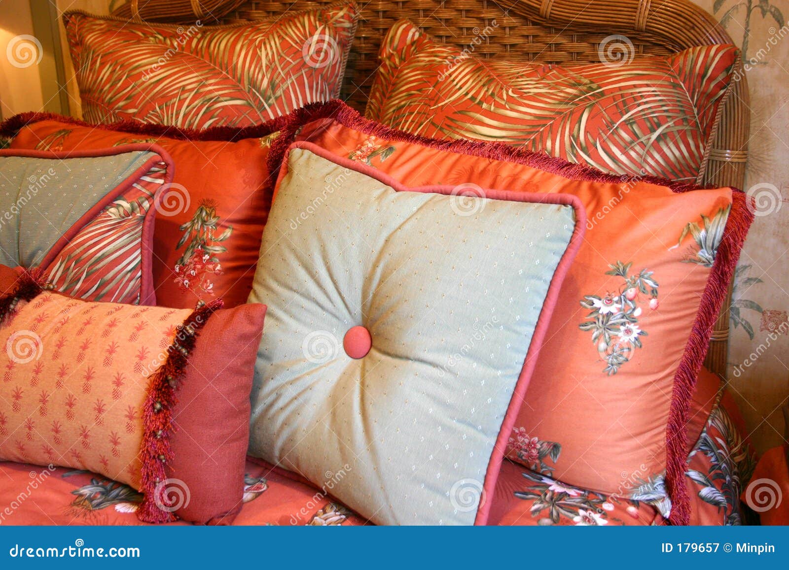 Textured Bed Pillows stock image. Image of unusual, square - 179657