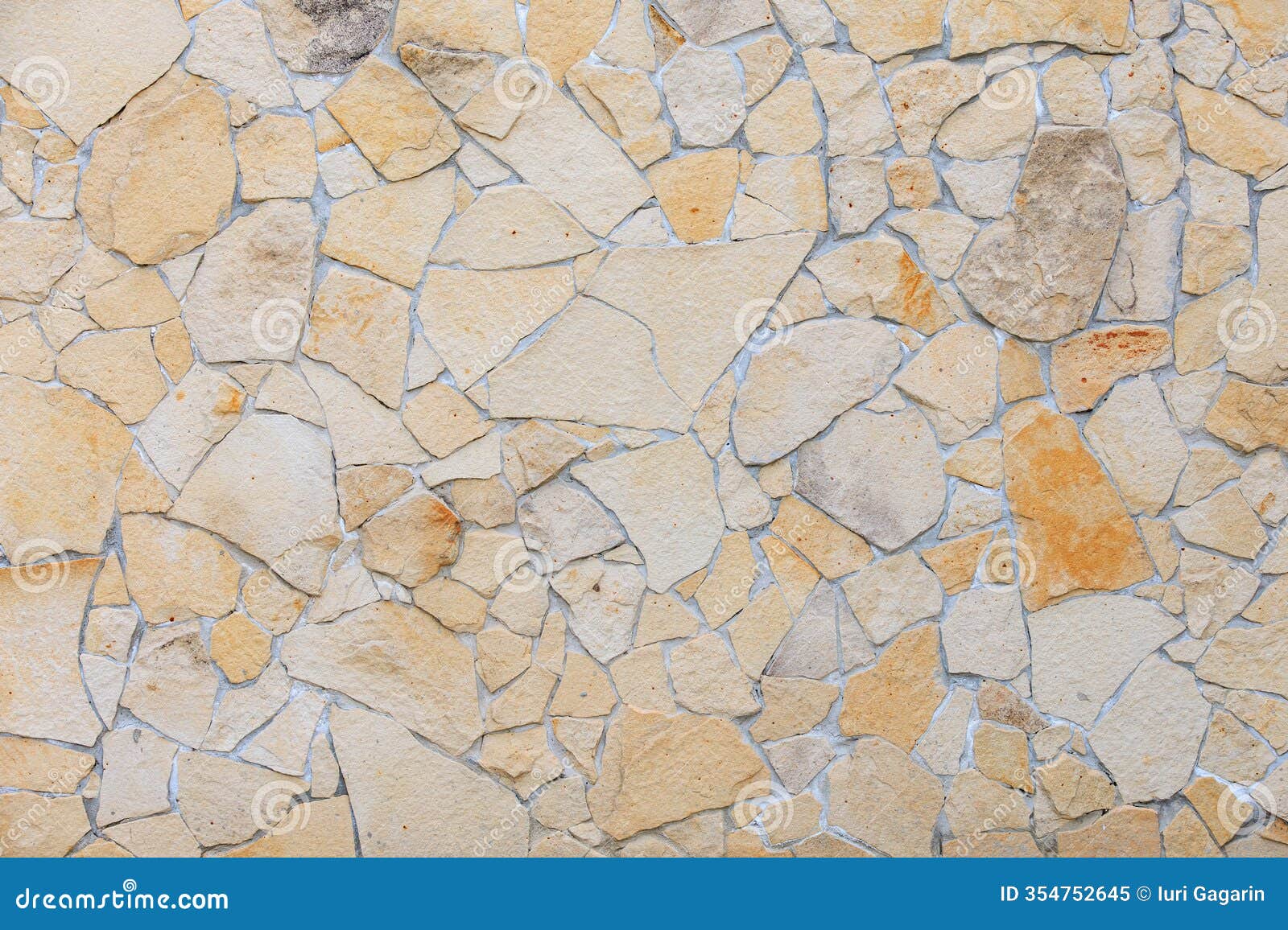 Textured Beige Stone Wall with Various Rock Patterns Stock Image ...