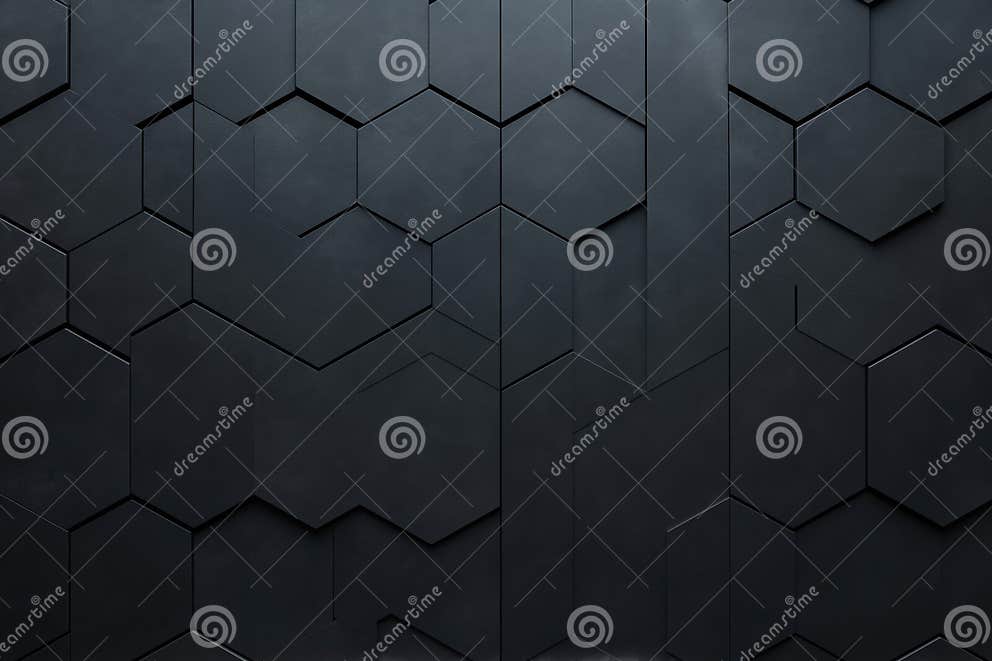 A Textured Black Hexagonal Wall Pattern Showcasing Modern Design and ...